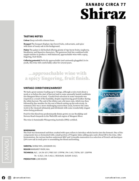 Xanadu Circa 77 Shiraz 2019 – Platinum Wines